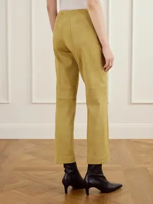 Stouls Georgette Straight-leg Suede Pants