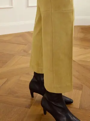 Stouls Georgette Straight-leg Suede Pants