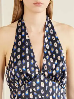 Staud Maeva Ruffled Printed Silk-blend Voile Top