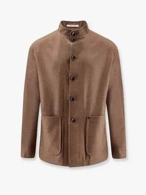 Tagliatore Mandarin Collar Blazer In Loro Piana Fabric