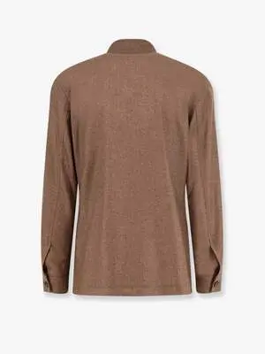Tagliatore Mandarin Collar Blazer In Loro Piana Fabric