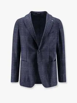 Tagliatore Singlebreasted Virgin Wool Blend Blazer - Blue