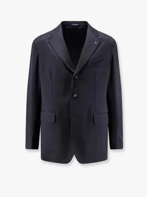 Tagliatore Singlebreasted Stretch Virgin Wool Blazer - Blue