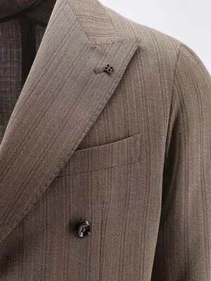 Tagliatore Doublebreasted Virgin Wool Suit With Herringbone Pattern