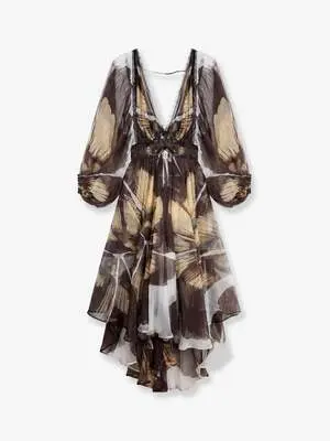 MES DEMOISELLES Pucha Viscose Dress With Allover Print - Black
