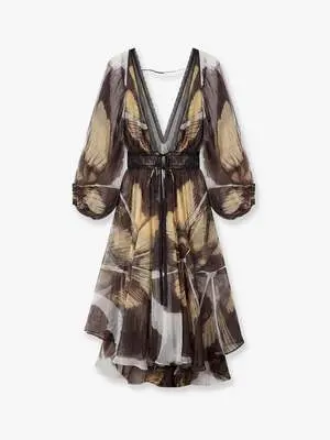 MES DEMOISELLES Pucha Viscose Allover Print Dress - Black
