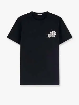 Moncler Biologic Cotton Tshirt With Logo Patch