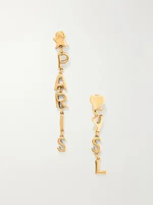 Saint Laurent Lettering Clip-on Earrings