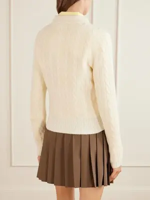 Polo Ralph Lauren Cable-knit Wool And Cashmere-blend Polo Sweater