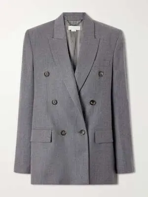 Stella McCartney Doubled-breasted Oversized Wool Blazer - Gray