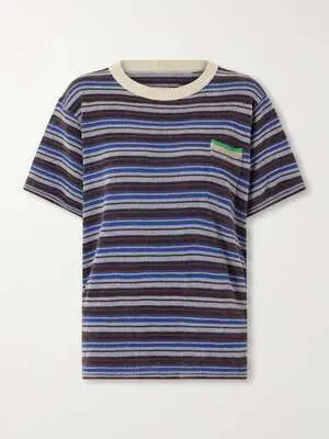 MAISON MARGIELA Striped Knitted T-shirt - Brown