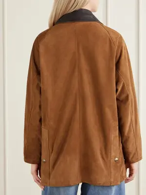 NILI LOTAN Kedem Suede Jacket With Leather Trim