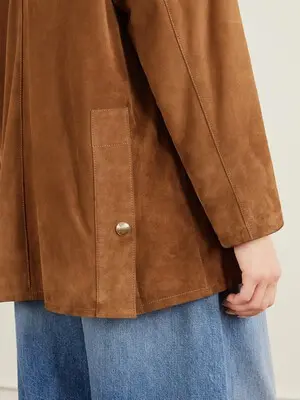 NILI LOTAN Kedem Suede Jacket With Leather Trim