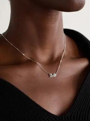 Messika My Twin Diamond Necklace In 18-karat White