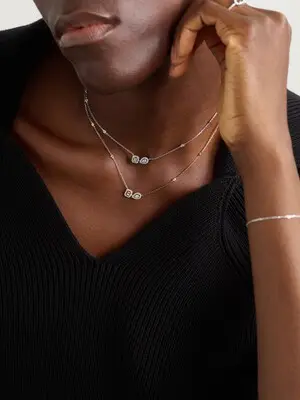 Messika My Twin Diamond Necklace In 18-karat White