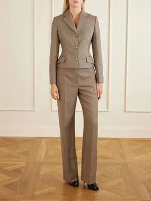 Alexander McQueen Pleated Wool-gabardine Straight-leg Pants