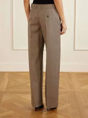 Alexander McQueen Pleated Wool-gabardine Straight-leg Pants
