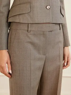 Alexander McQueen Pleated Wool-gabardine Straight-leg Pants