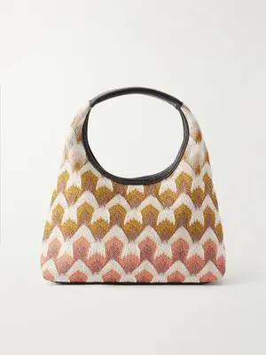 Missoni Hobo Tote In Metallic Crochet - Brown