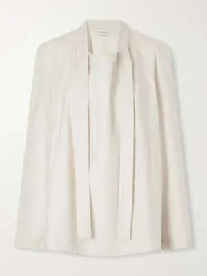 LEMAIRE Ascot Cotton And Silk-blend Shirt - Cream