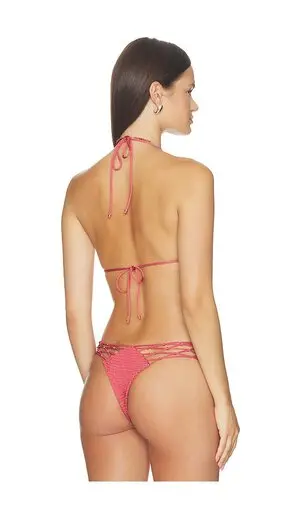 INDAH Ali Triangle Bikini Top In Coral