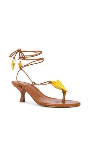 Farm Rio Shell Macrame Kitten Heel
