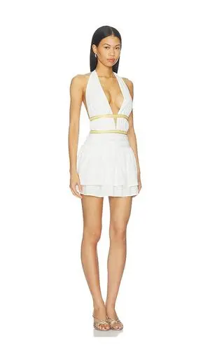 RUNAWAY THE LABEL Xylia Halter Low Plunge Mini Dress