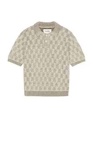 CORRIDOR Cable Lace Polo In Grey