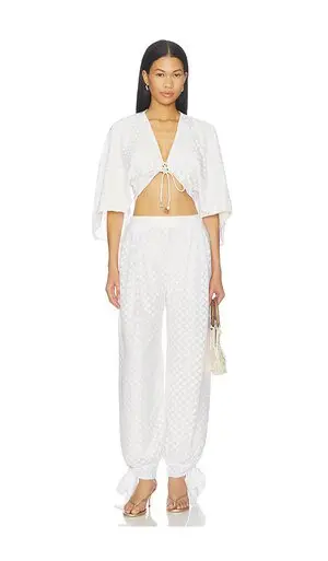 Azulu Elif Cropped Lace Top