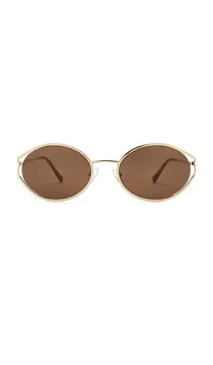 Devon Windsor Como Oval Frame Sunglasses - Brown