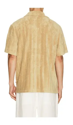 J. Lindeberg Ted Stripe Terry Shirt In Brown