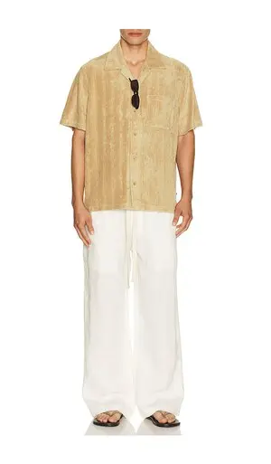J. Lindeberg Ted Stripe Terry Shirt In Brown