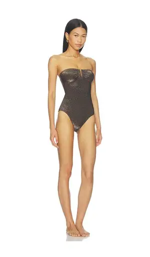 Ulla Johnson Monterey Maillot In Metallic Gold