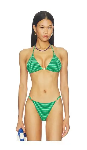 VIX PAULA HERMANNY X Rosie Huntington-whiteley Swimwear Lucie Triangle Bikini Top - Green