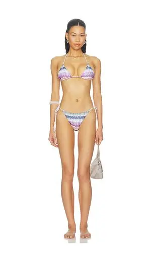Missoni Two-piece Bikini Set With Metallic Zigzag Print - Multicolor