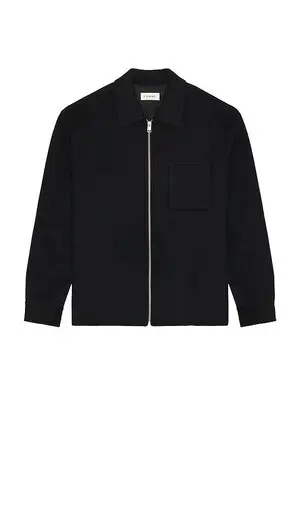 FRAME Double Face Zip Shirt Jacket In Blue