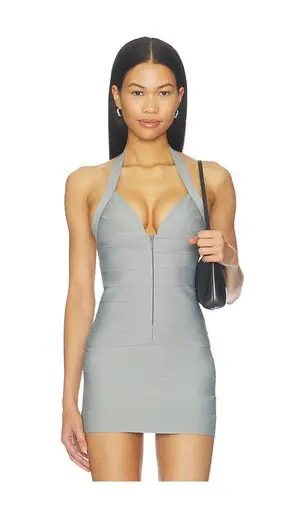 NIIHAI Bandage Halter Top With Front Zipper