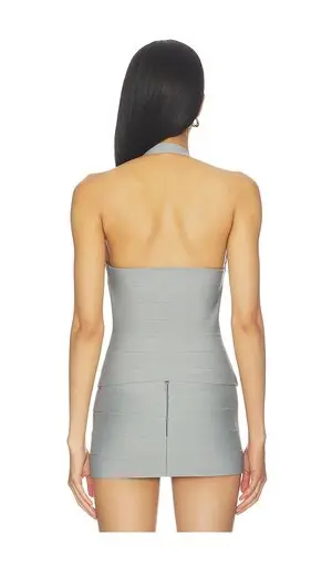 NIIHAI Bandage Halter Top With Front Zipper