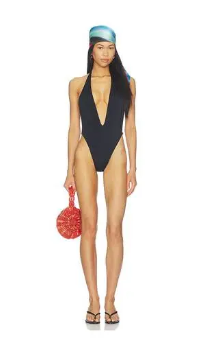 Versace Lycra Vita Recycled Passante Medusa One Piece Swimsuit - Black
