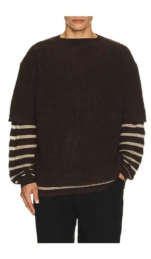 ISA BOULDER Repeat Stripe Top In Brown - Soil
