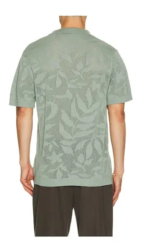 VINTAGE SUMMER Sweater Knit Polo In Green