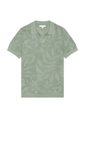 VINTAGE SUMMER Sweater Knit Polo In Green
