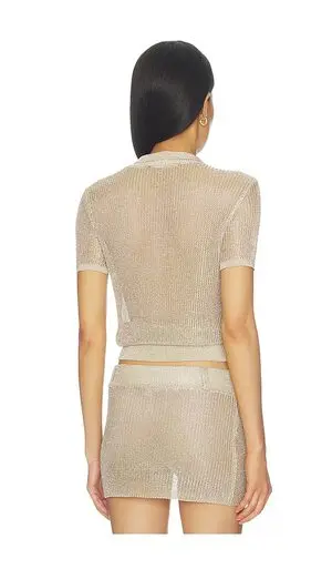 Lioness Metallic Knit Polo Shirt
