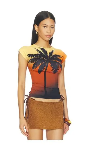 1XBLUE Palm Tree T-shirt