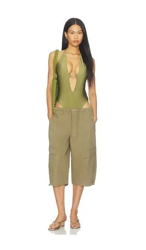 RUNAWAY THE LABEL Deep-v Halterneck One-piece Swimsuit