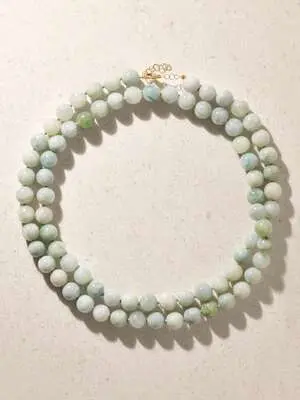 Jia Jia Double 14-karat Gold Jade Necklace - Green