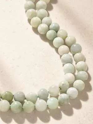 Jia Jia 14 Karat Yellow Gold And Jade Beaded Necklace