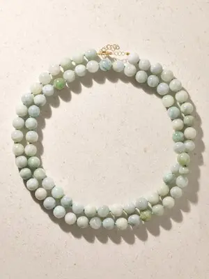 Jia Jia 14 Karat Yellow Gold And Jade Beaded Necklace - Green