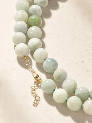 Jia Jia 14 Karat Gold And Jade Bead Necklace