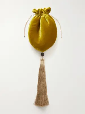 Le Sundial Lee' Velvet Clutch With Tassel Detail